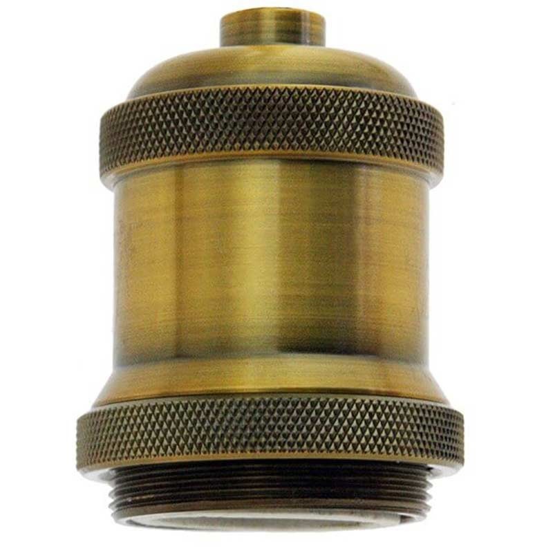 Douille E27 design vintage en bronze bague filetée courte