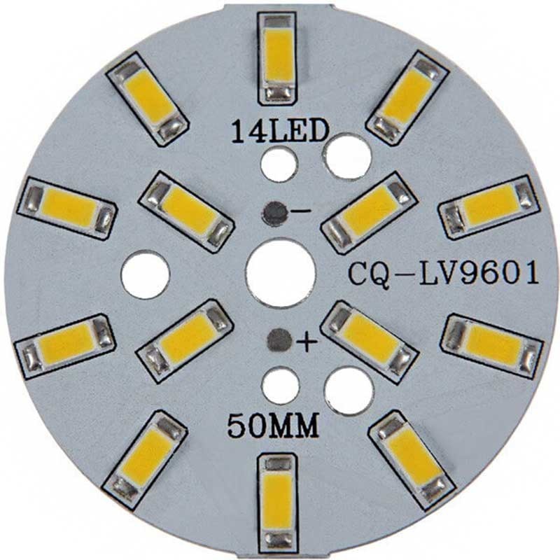 Platine 14 LEDS 5730 de 7 Watts Ø50mm
