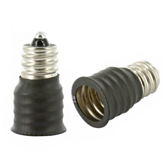 Douille d'adaptation - E12 vers E14 couleur blanc ou noir