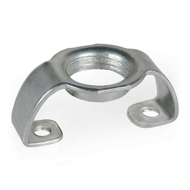 Pontet acier zingué courbe M10 pas 1mm hauteur 10mm - pieds intérieur